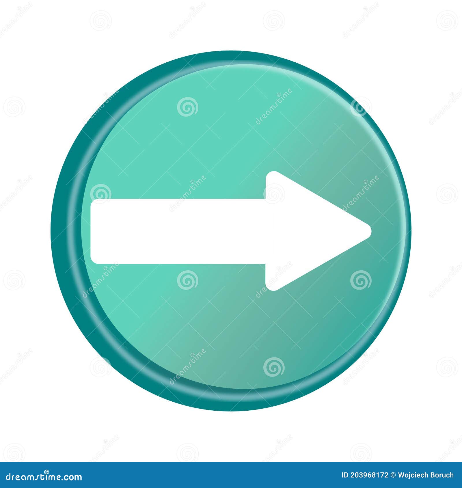 Illustration of a 3d Blue Button with Right Arrow Stock Illustration ...