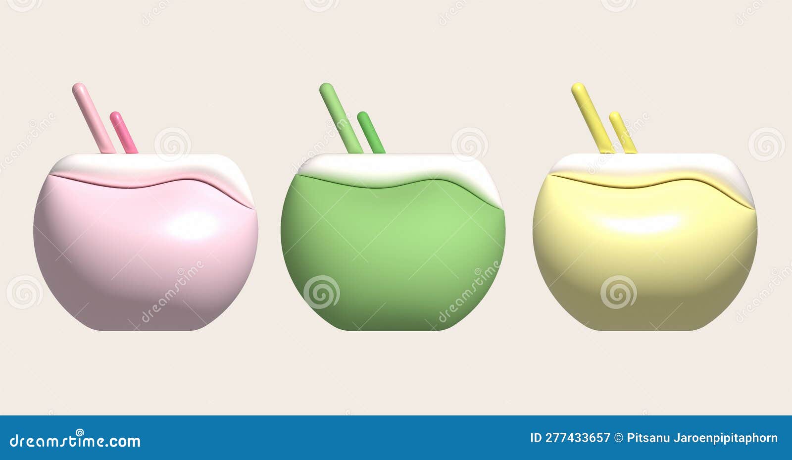 Illustration 3d. Coconut in Summer for Design Stock Illustration ...