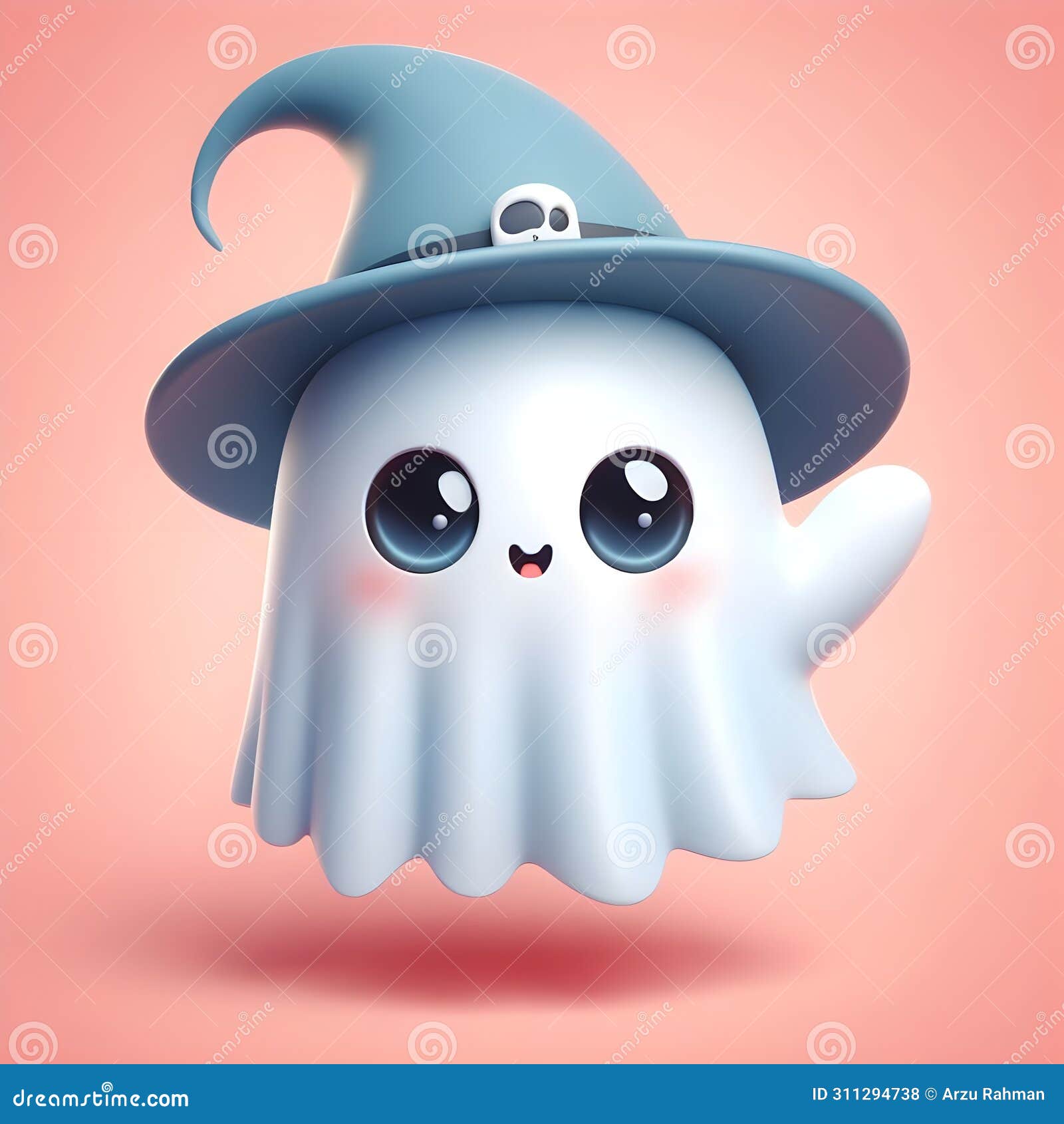 3D cute adorable ghost stock illustration. Illustration of nose - 311294738