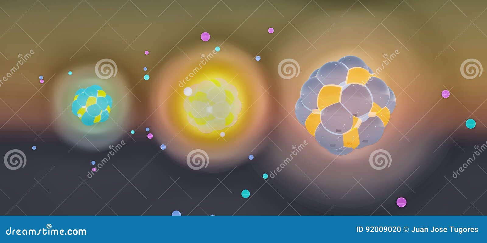 Illustration 3D d'un atome illustration stock. Illustration du orbite ...