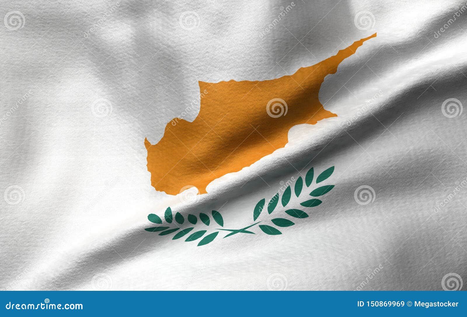 Illustration 3D De Drapeau De La Chypre Illustration Stock ...