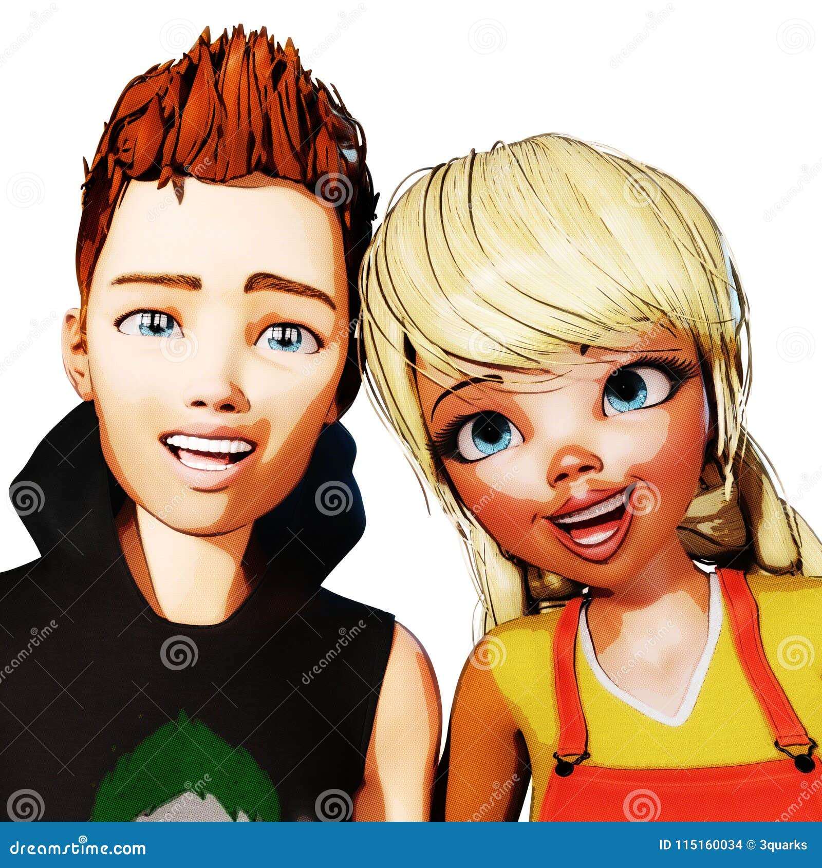 Illustration 3D De Toon Kids Illustration Stock - Illustration du ...