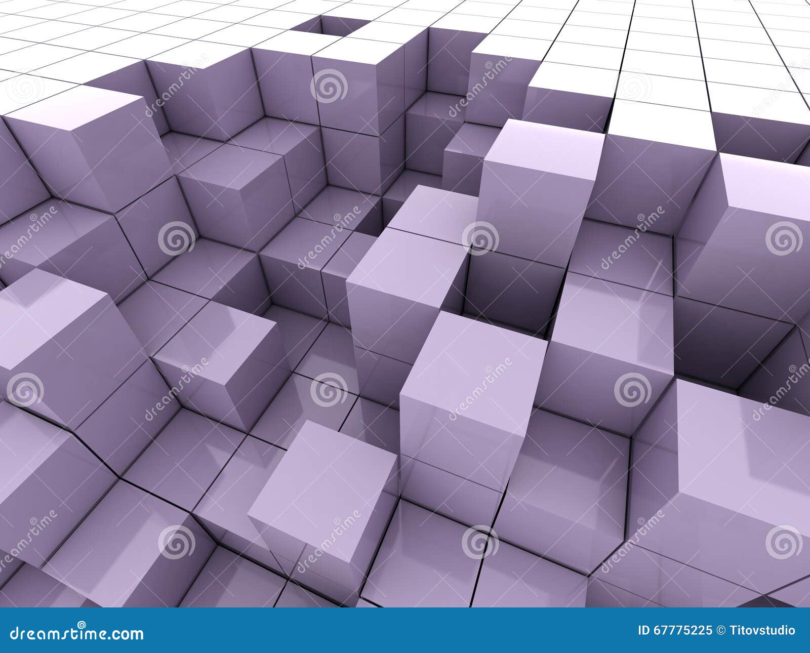 Illustration 3d Des Cubes Violets Illustration Stock - Illustration du ...