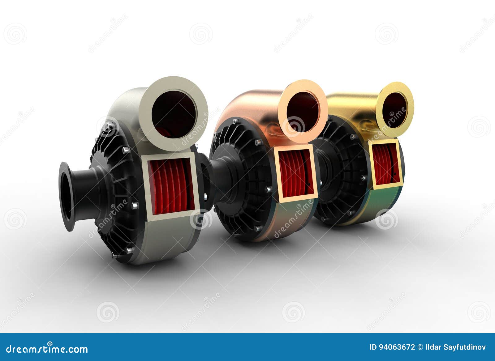 Illustration 3D Des Pompes De Turbo Illustration Stock - Illustration ...