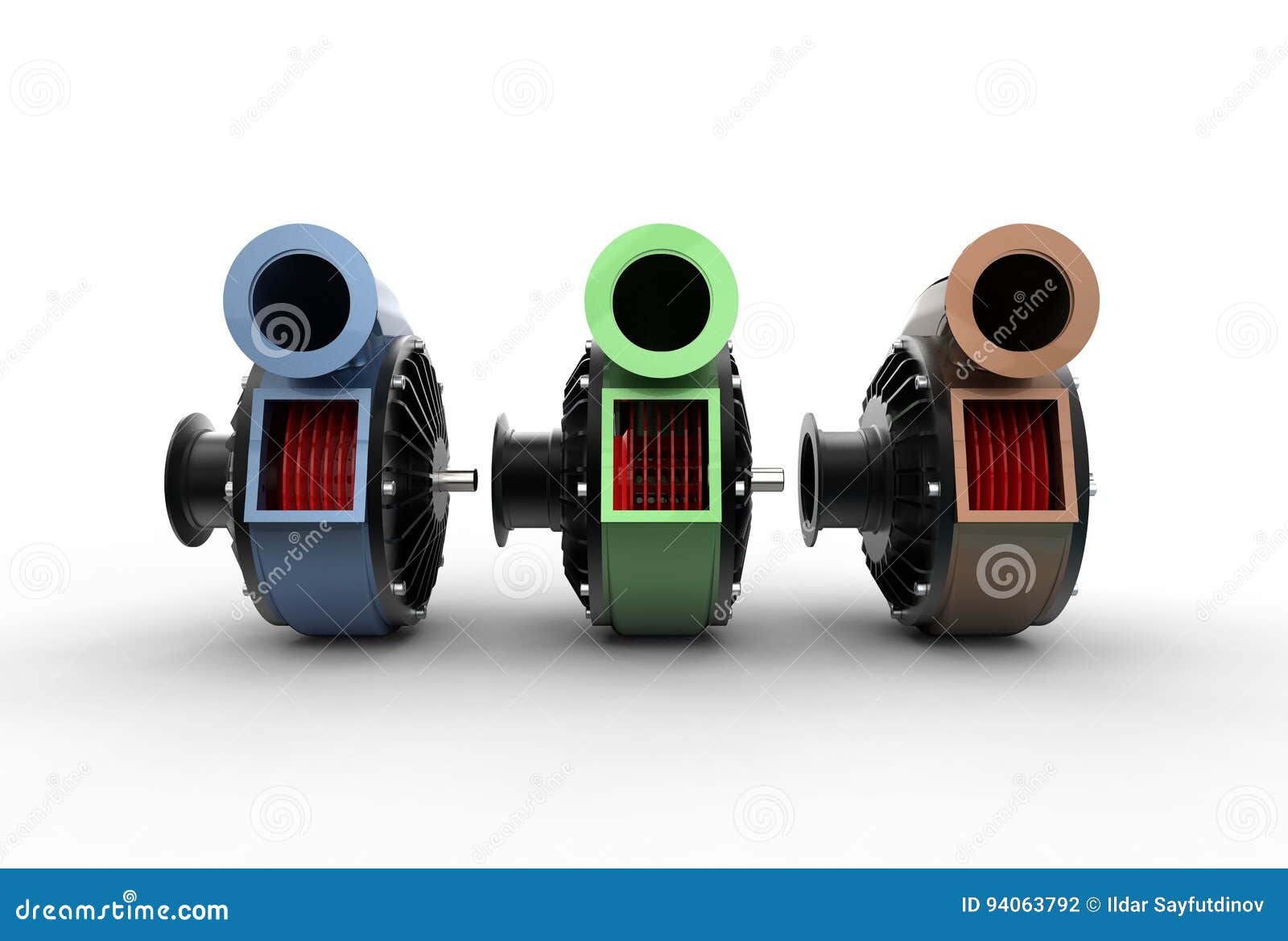 Illustration 3D Des Pompes De Turbo Illustration Stock - Illustration ...