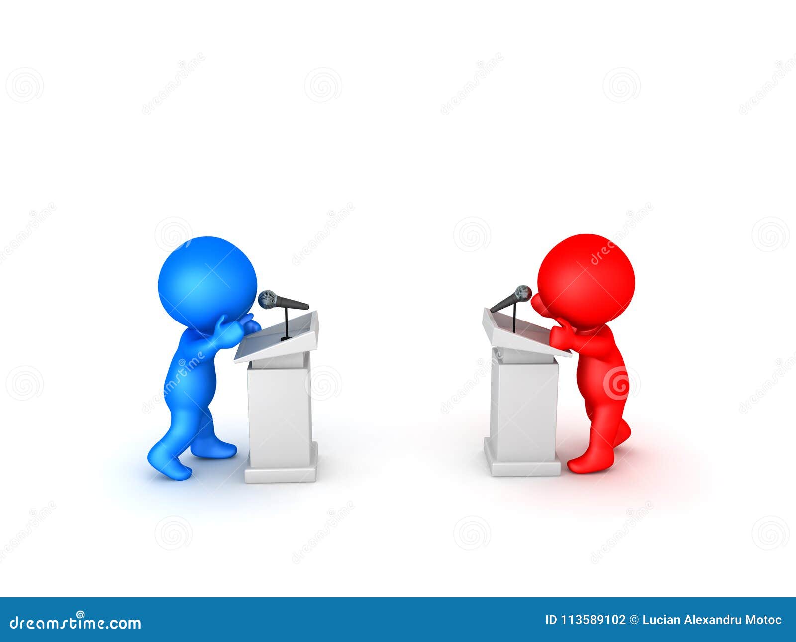 Illustration 3D Einer öffentlichen Debatte Stock Abbildung ...