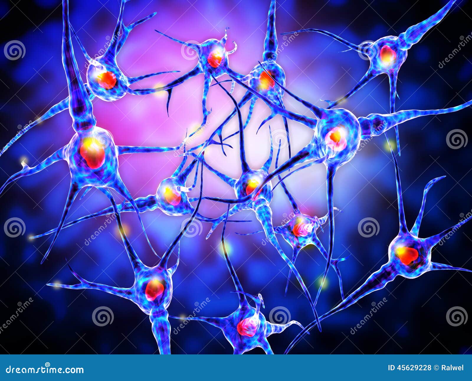 Illustration 3d Einer Nervenzelle Stock Abbildung - Illustration von ...