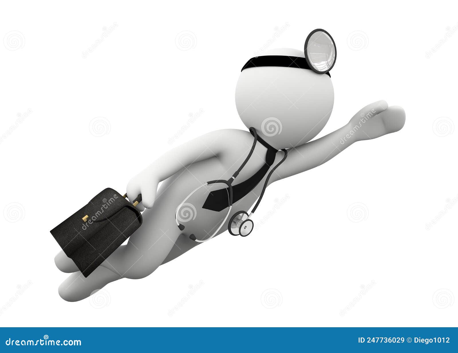 Illustration 3d Flying Doctor Emergency Stock Illustration ...