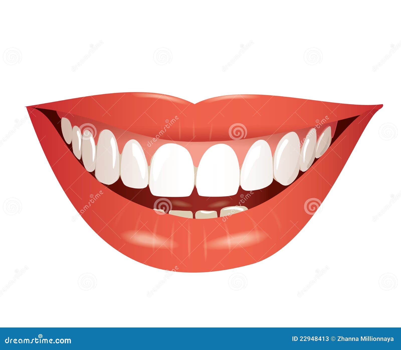 Illustration D'isolement Par Bouche De Sourire Photos stock - Image ...