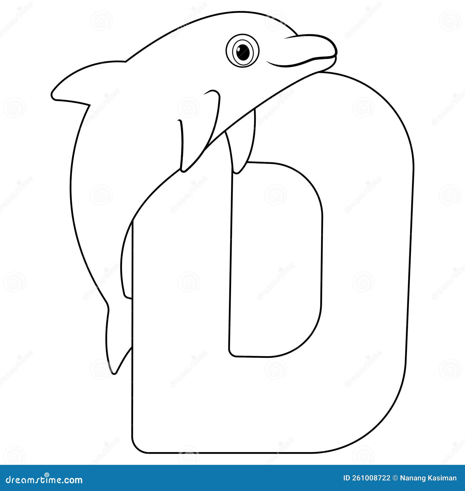 Letter D. Dolphin. Zoo Animal Alphabet. English Abc With Cute Cartoon ...