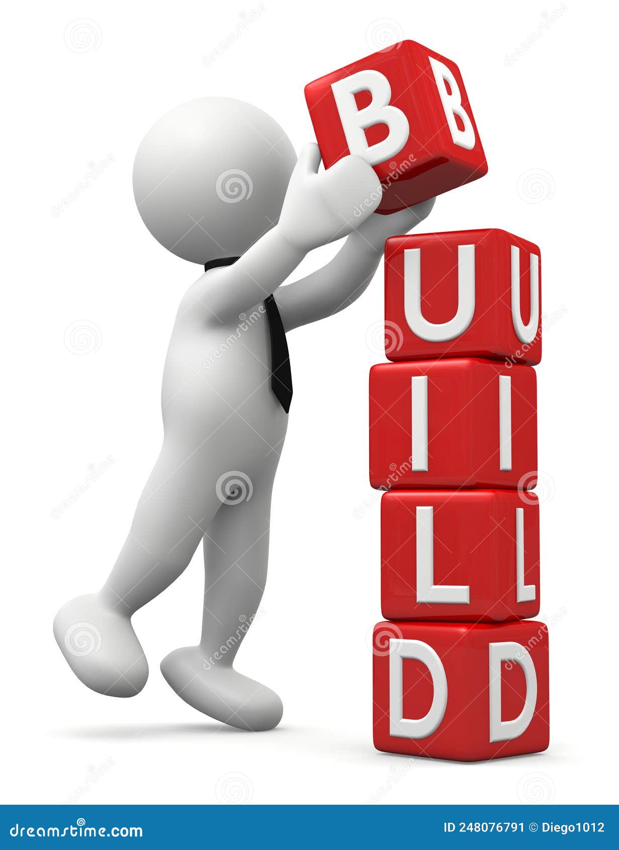 Illustration 3d Man Building Business Stock Illustration - Illustration ...