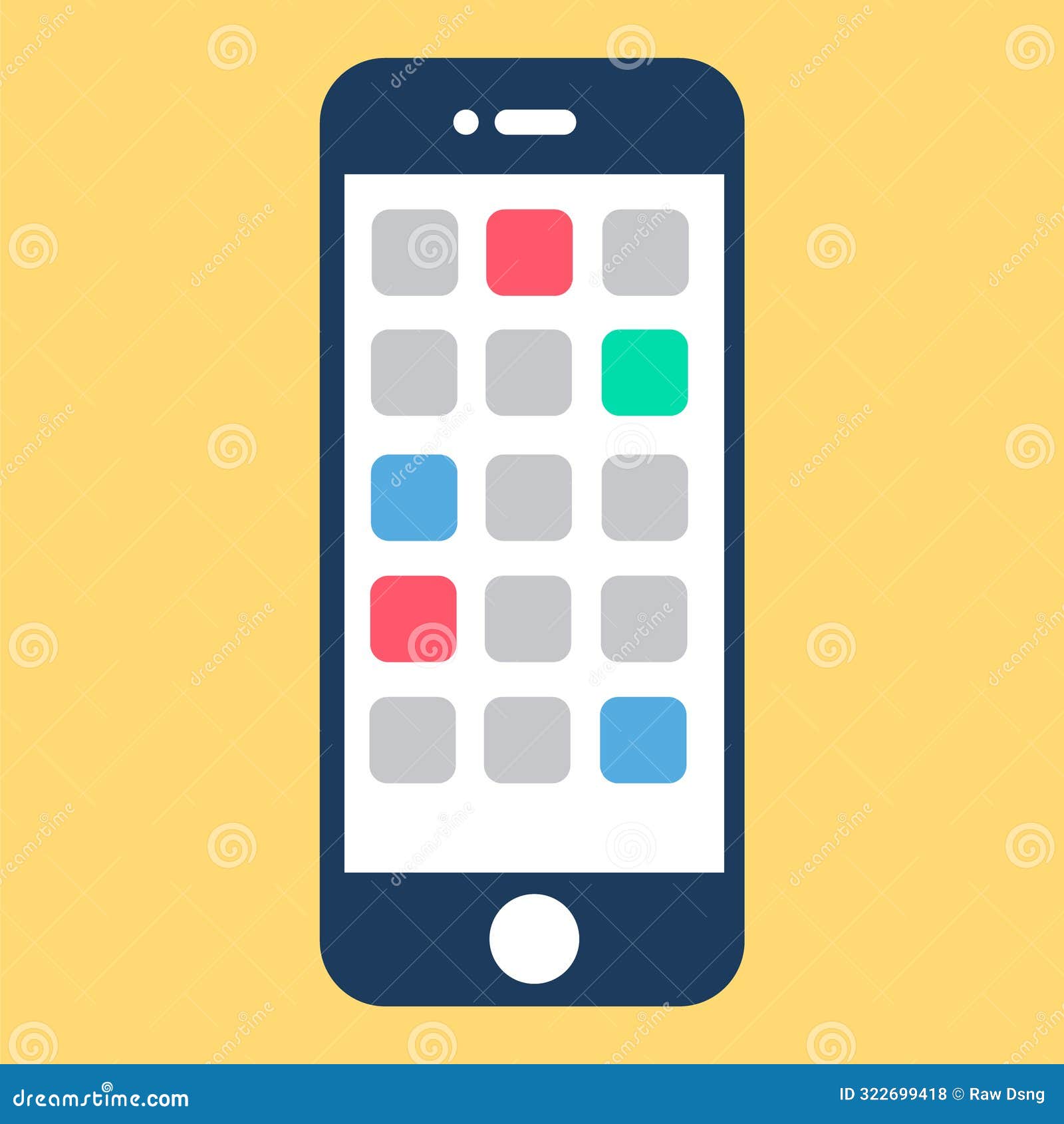 Illustration of 2D Mobile Phone Design Stock Vector - Illustration of ...
