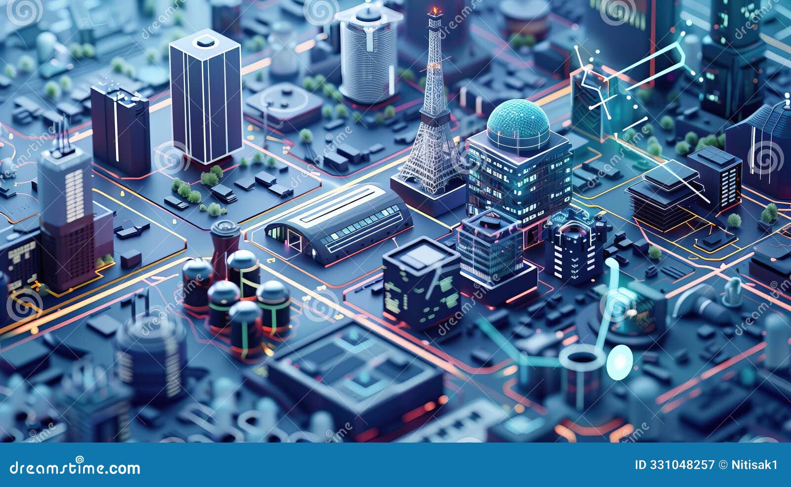 Illustration 3D Model AIoptimized Energy Management and Smart Grid ...