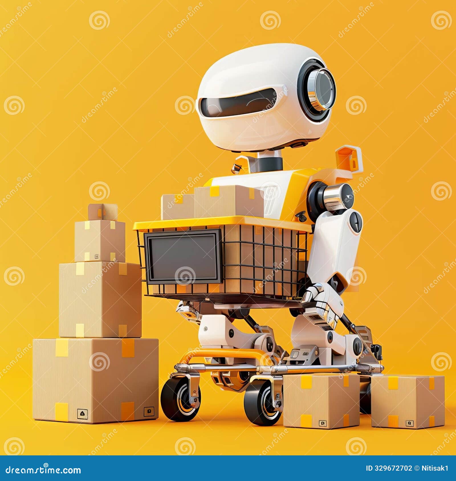 Illustration 3D Model AIoptimized Inventory Management And Supply Chain ...