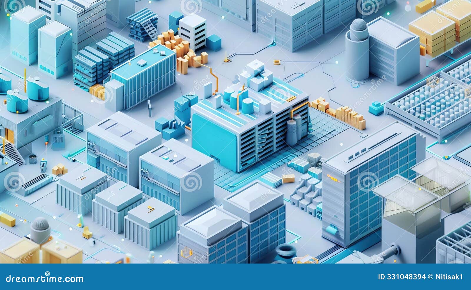 Illustration 3D Model AIoptimized Inventory Management and Supply Chain ...