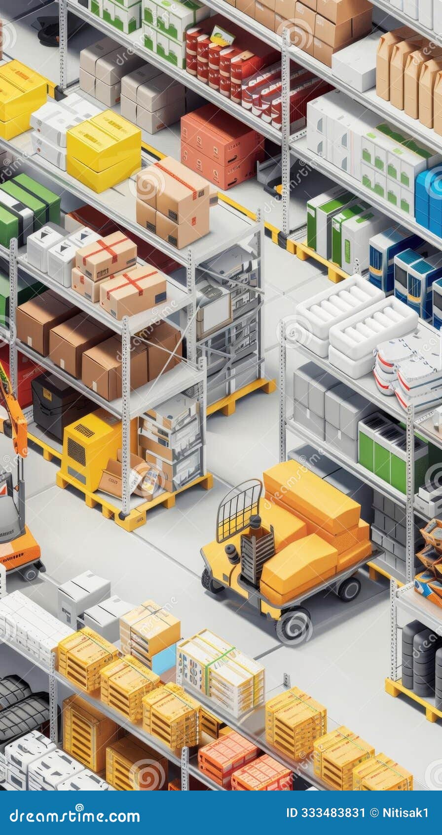 Illustration 3D Model AIoptimized Inventory Management and Supply Chain ...