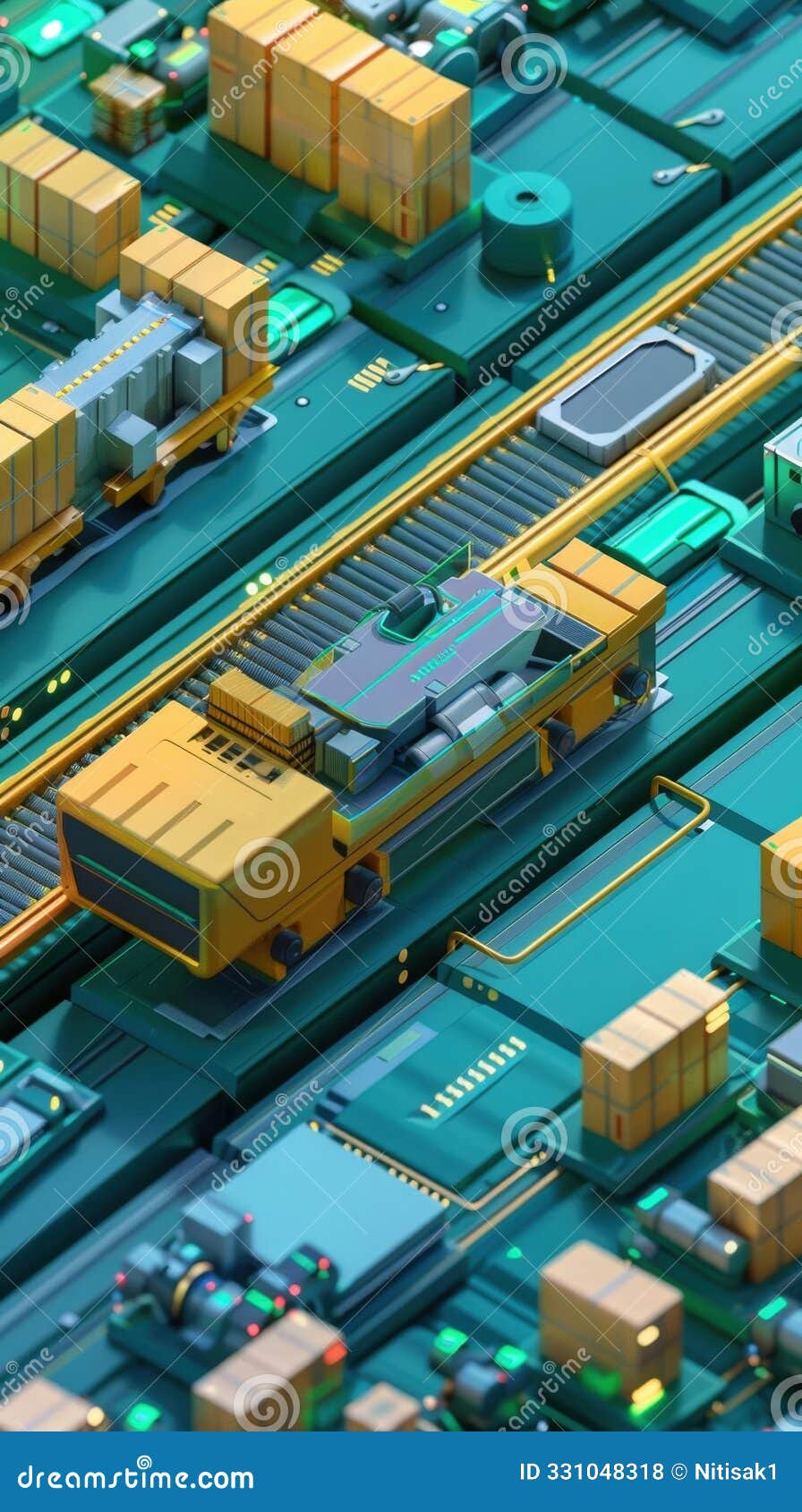 Illustration 3D Model AIoptimized Supply Chain Visibility and ...