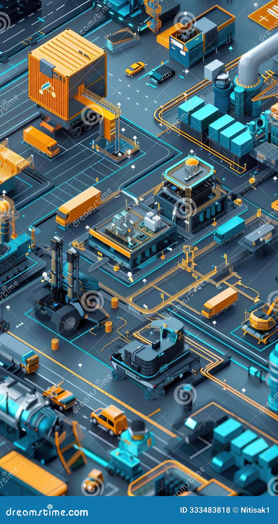 Illustration 3D Model AIoptimized Supply Chain Visibility and ...