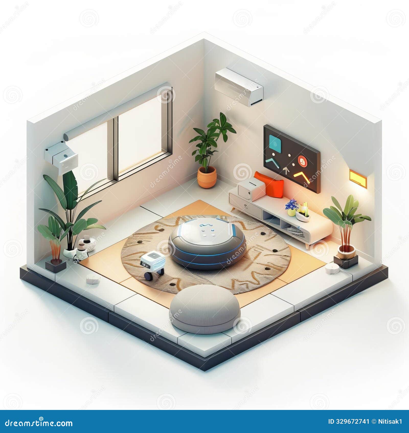 Illustration 3D Model AIpowered Virtual Assistants for Smart Home ...