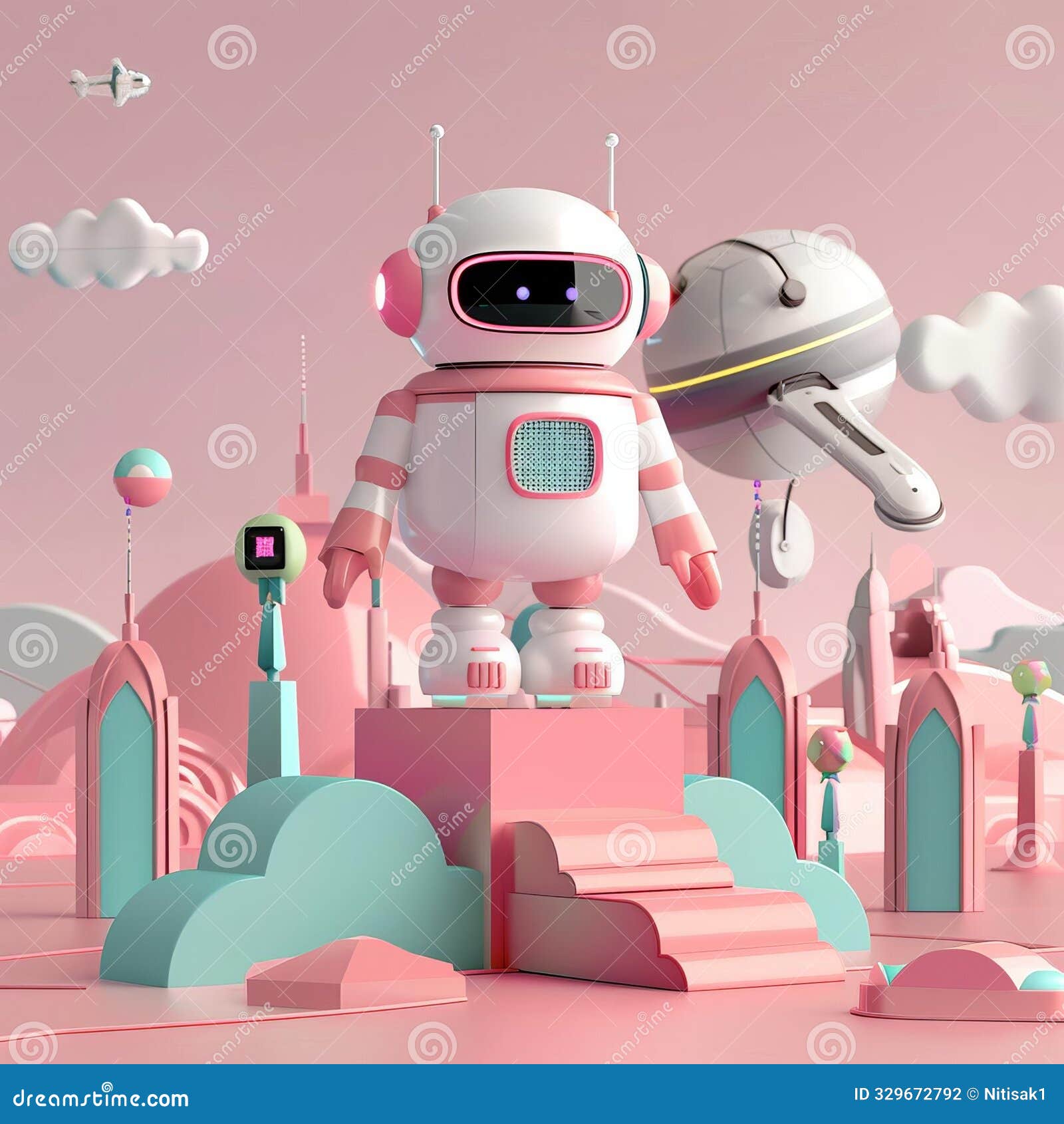 Illustration 3D Model AIpowered Virtual Assistants for Smart Home ...