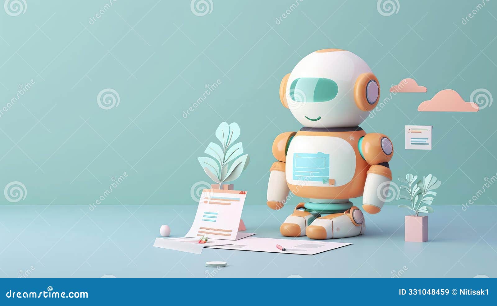 Illustration 3D Model AIpowered Virtual Assistants for Smart Home ...