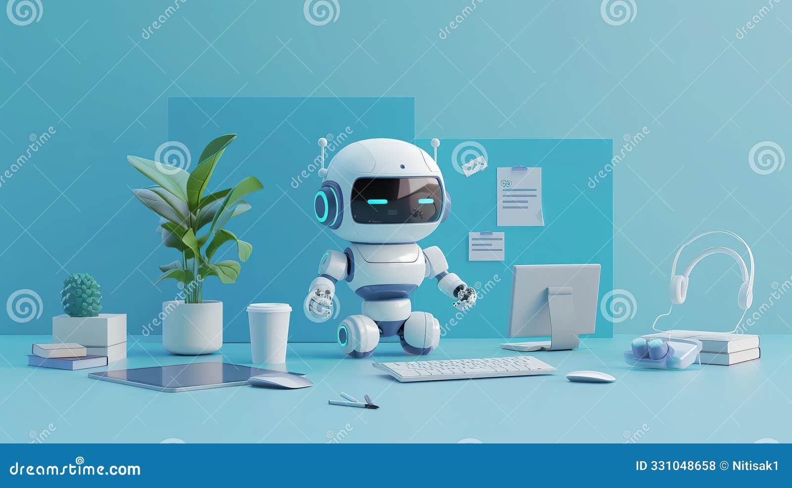 Illustration 3D Model AIpowered Virtual Assistants for Smart Home ...