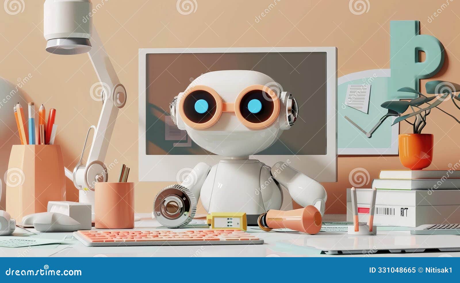 Illustration 3D Model AIpowered Virtual Assistants for Smart Home ...