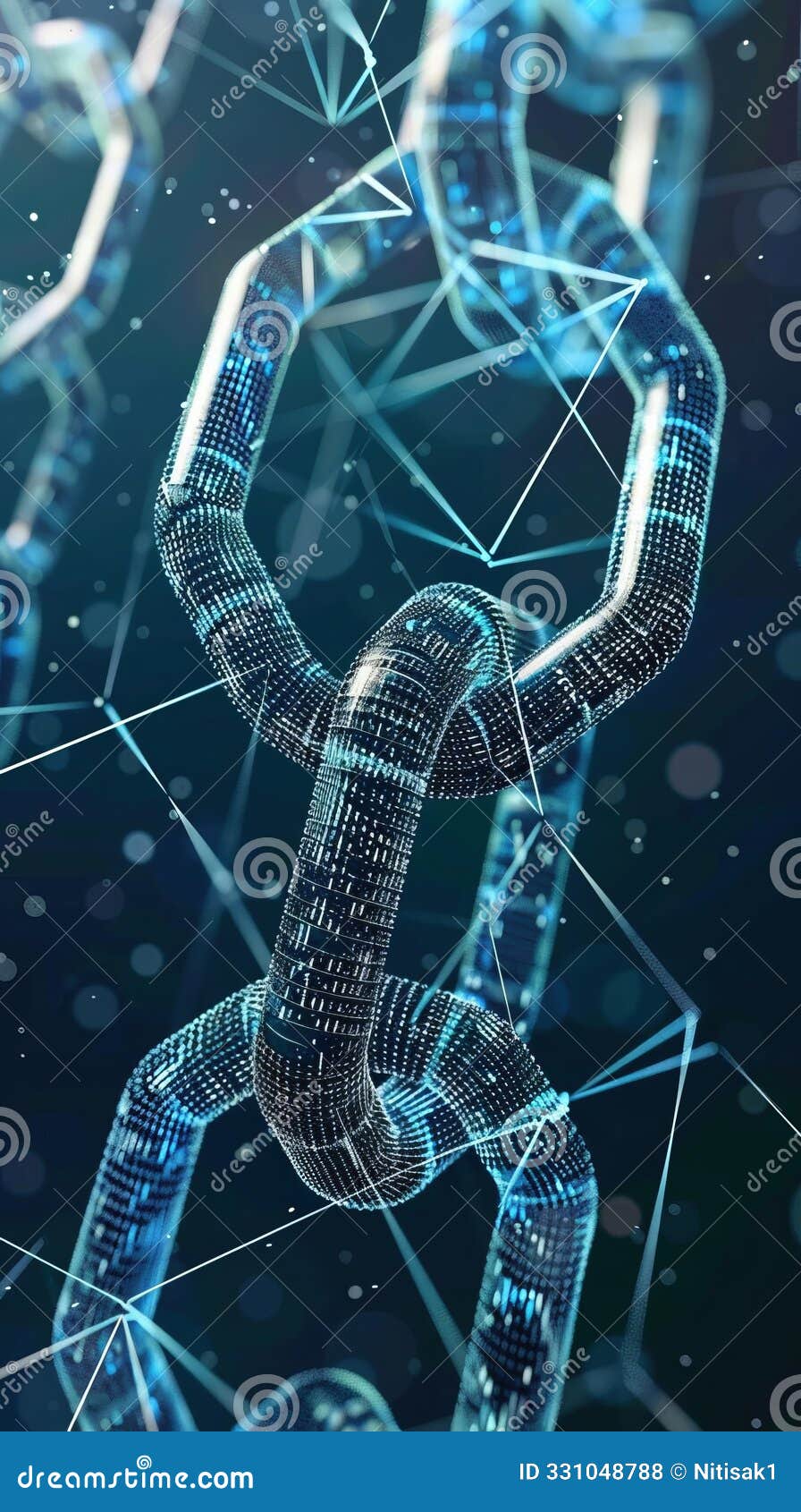 Illustration 3D Model Clean Interconnected Line Icon Representing a ...