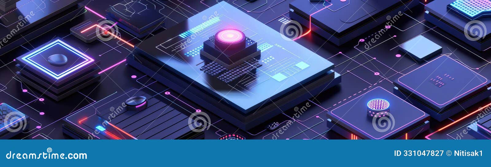 Illustration 3D Model Cybersecurity System with AI Threat Detection and ...