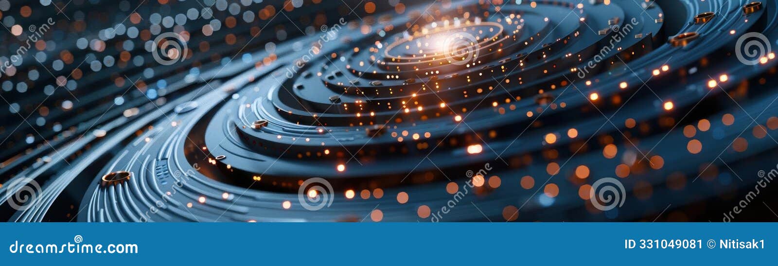 Illustration 3D Model Data Streams Spiraling Around a Central AI Core ...