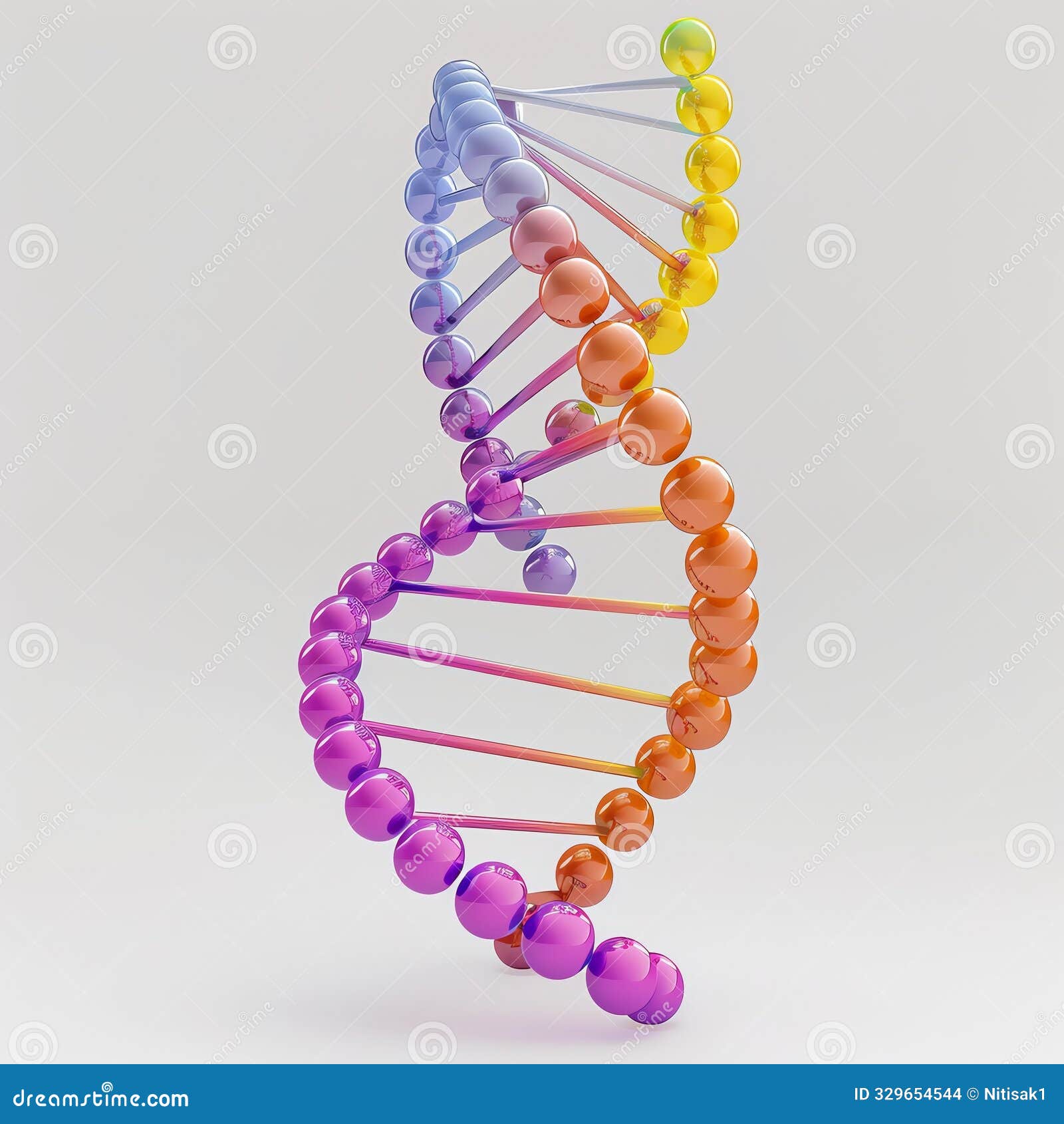 A DNA Strand In A Bright Blue Color. DNA Packaging Into Chromosomes ...