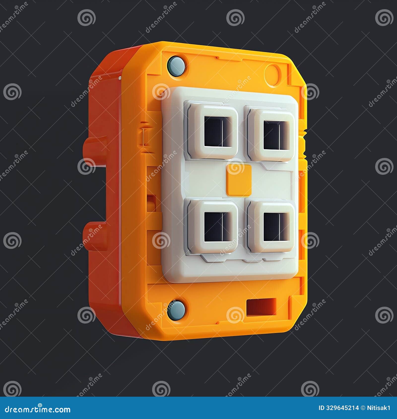 272 Illustration of a 3D Model of a Fuse Box Icon in Bright Colors ...