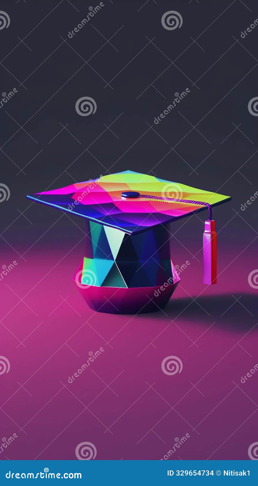 83 Illustration of a 3D Model of a Graduation Cap Icon in Vibrant ...