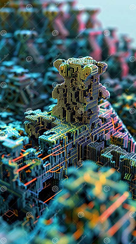 Illustration 3D Model Machine Learning Algorithm Visualized As a ...