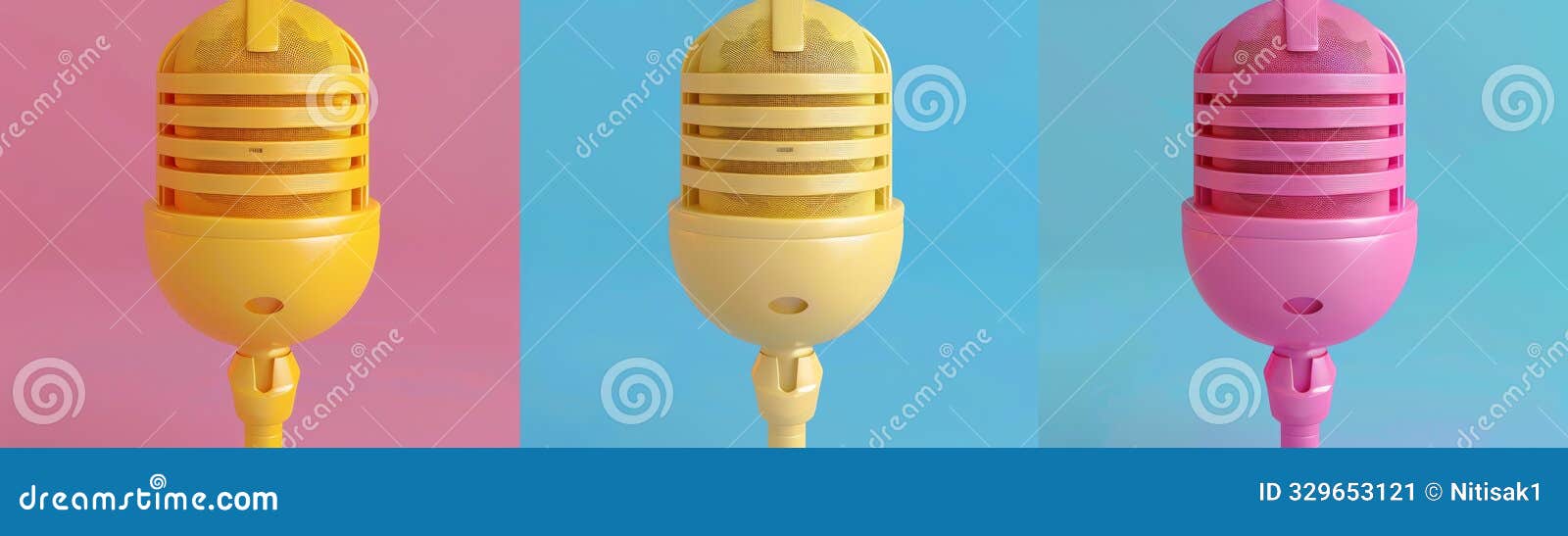 44 Illustration Of A 3D Model Of A Microphone Icon In Bright Colors ...