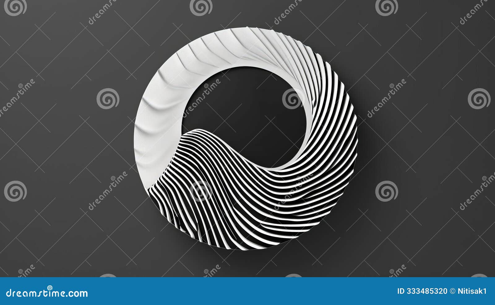 Illustration 3D Model Minimal Circular Icon with Abstract Line Patterns ...