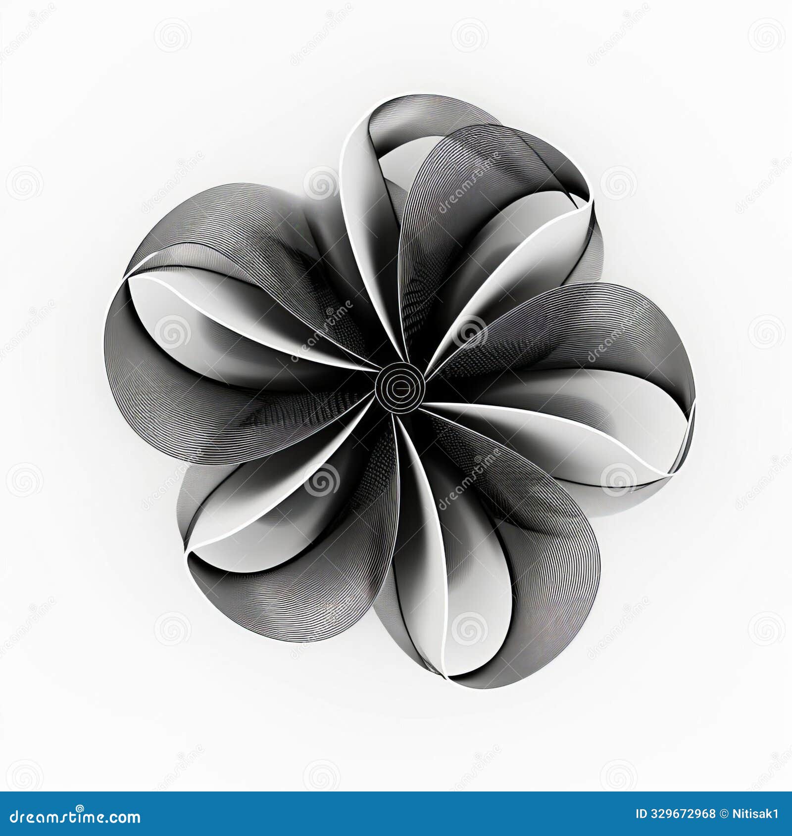 Illustration 3D Model Minimal Icon Made of Curved Lines Forming an ...