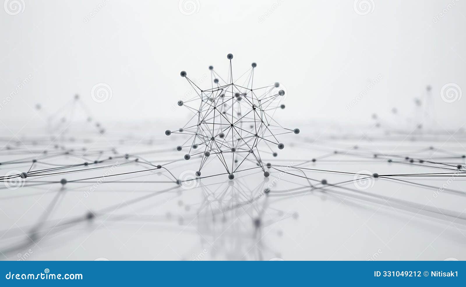 Illustration 3D Model Minimal Interconnected Line Icon Representing a ...