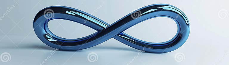 Illustration 3D Model Minimal Line Segment Icon in an Abstract Infinity ...