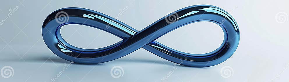 Illustration 3D Model Minimal Line Segment Icon in an Abstract Infinity ...