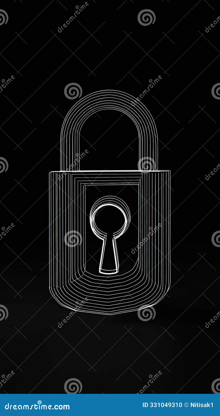 Illustration 3D Model Minimalist Icon Made with Thin Lines Creating a ...