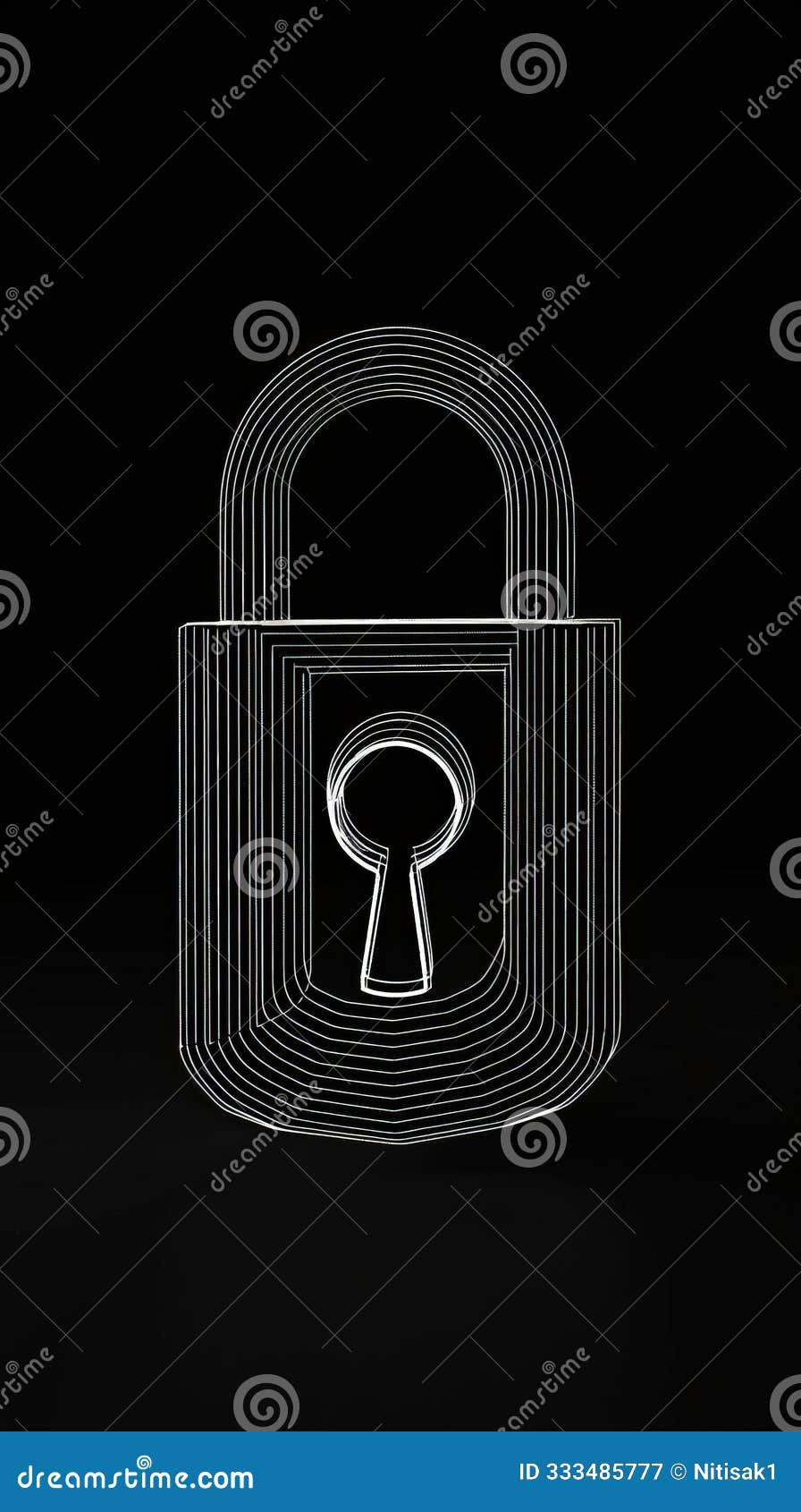 Illustration 3D Model Minimalist Icon Made with Thin Lines Creating a ...