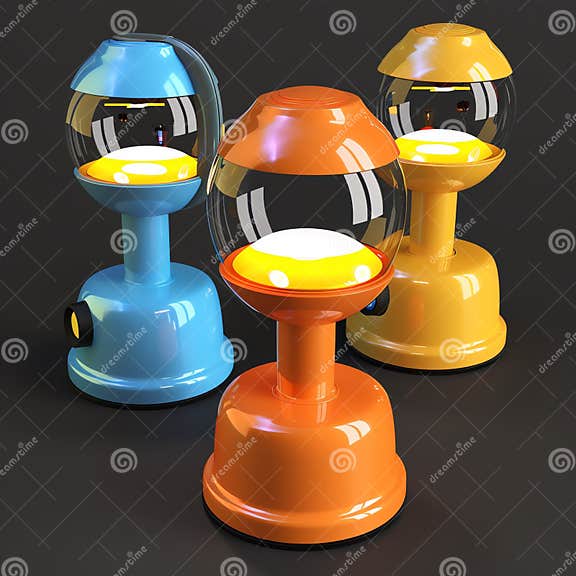 254 Illustration of a 3D Model of a Night Light Icon in Bright Colors ...