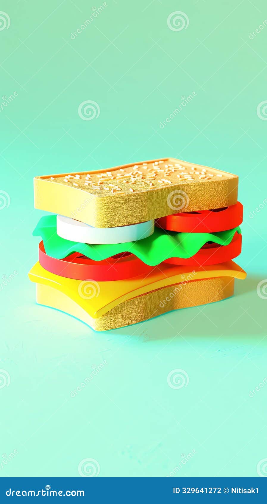 113 Illustration of a 3D Model of a Sandwich Icon in Vibrant Colors ...