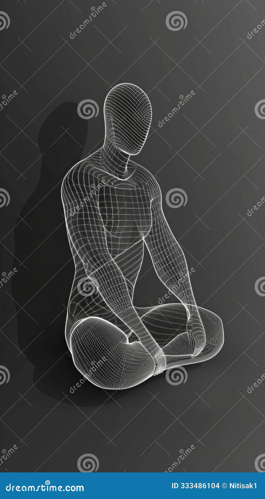 Illustration 3D Model Simple Line Segment Icon Forming an Abstract User ...