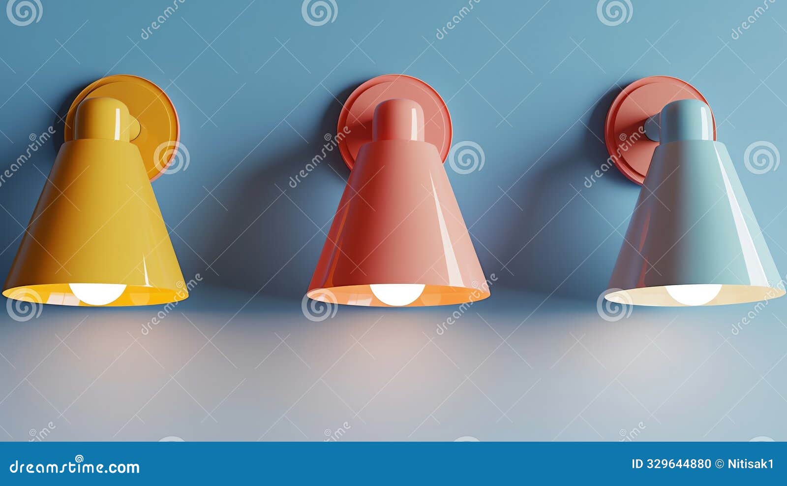 248 Illustration of a 3D Model of a Wall Sconce Icon in Bright Colors ...