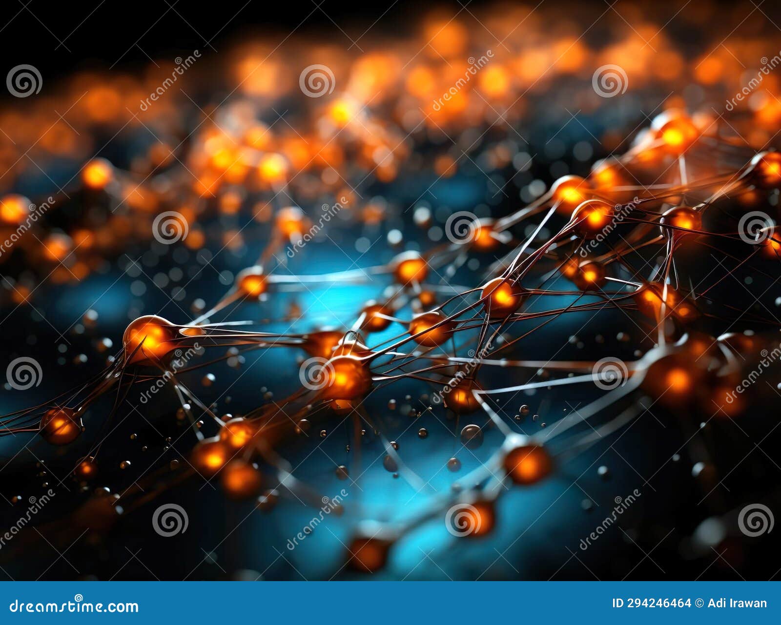 Illustration 3d of Network Digital with Orange Color Stock Illustration ...