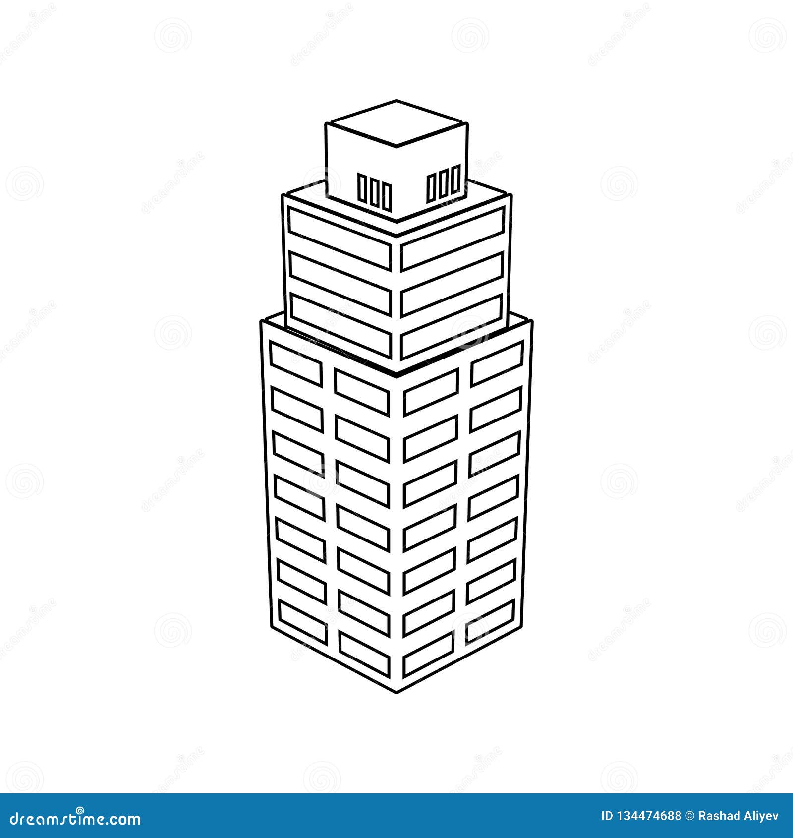 Illustration of 3d Office Building Icon. Element of 3d Building for ...
