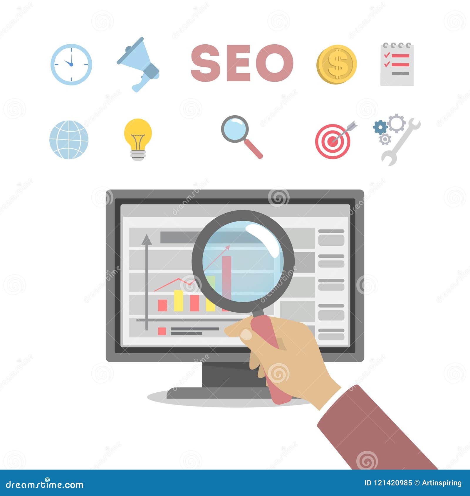 Illustration D'optimisation De Moteur De Recherche Illustration de ...