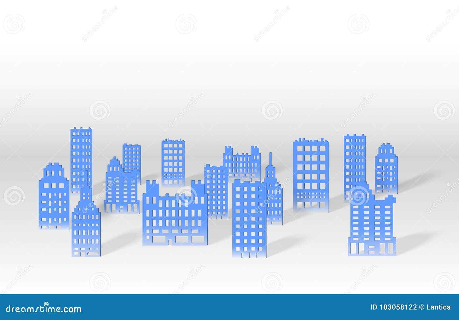 Illustration of a 3D Paper City Skyline Stock Vector - Illustration of ...